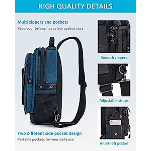 Messenger Bag for Men Canvas Sling Bag Crossbody Backpack Laptop Shoulder Bag Hiking Daypacks Casual Tactical Travel