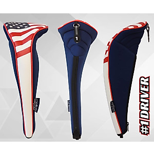 USA Patriot Golf Zipper Head Covers Driver #1 Headcover Neoprene
