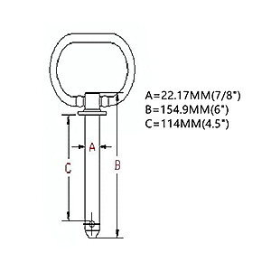 7/8"X4.6"Heavy Duty Trailer Tow Hitch Pin,Hitch Pin Offering Strong Load Carrying Capacity and Impact Resistance,Rust Resistant