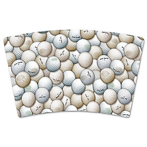 Mugzie Golf Balls Travel Mug with Insulated Wetsuit Cover, 16 oz, Black