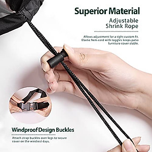 KAIDYSENY Patio Furniture Cover - 74"Lx47"Wx28"H Rectangle Outdoor Dining Set Cover for Outside Table and Chairs, Durable 600D Oxford Sectional Sofa Set Covers Waterproof, Anti-UV, Anti-Fading