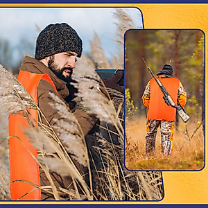 Tarpop 2 Pcs Medium Unisex Adult Orange Hunting Vest Safety Vest for Men Women Blaze Orange High Visibility Vest Orange Hunting Vest