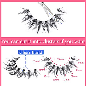 Manga Lashes Natural Look False Eyelashes Wispy Clear Band Fake Lashes Asian Korean Cosplay Lashes Faux Mink Lashes Pack 6 Pairs