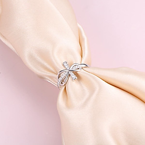 DAOCHONG Inspirational Jewelry 925 Sterling Silver Engraved Faith Hope Love Cubic Zirconia Cross Infinity Ring, Size 7