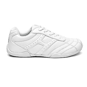 BREXLI Cheer Shoes Women - White Cheerleading Shoes for Girls & Youth Cheer Competition Sneakers PU 8