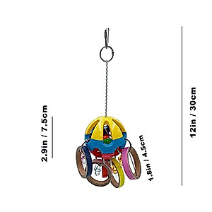 GILYGI Bird Parrot Plastic Ball Toys with Colorful Cardboard Bagel and Acrylic Pacifiers for Parrot African Grey Cockatoo Cockatiel Sun Conures