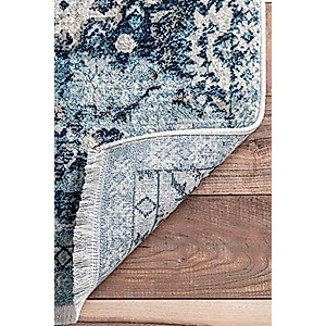 nuLOOM Vicki Vintage Runner Rug, 2' 6" x 8', Light Blue
