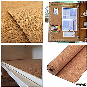 Natural Cork Board Textured Vinyl Wrap Underlayer Shelf Sheet Roll Drawer Liner (16 inches x 2ft)