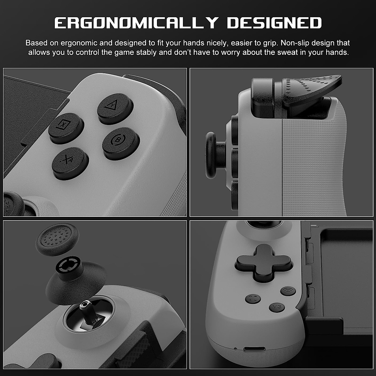 arVin Mobile Gaming Controller for iPhone, Android with Phone CASE Support, Wireless Gamepad for iPhone/iPad/Samsung/Tablet/Switch/PS4/PC - Play Xbox Cloud Gaming/PS Remote Play/Steam Link/GeForce Now