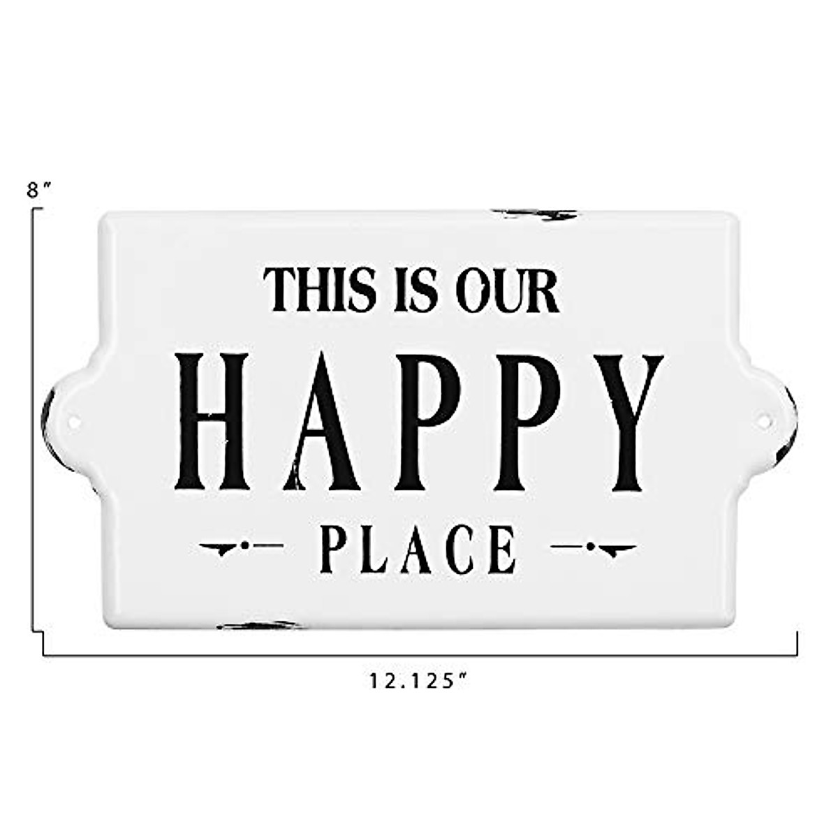Creative Co-Op Distressed Metal Sentimental Wall Sign, “This is Our Happy Place”
