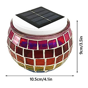 A2B Mosaic Solar Light Solar Powered Mosaic Glass Ball Light IP44 Waterproof Solar Garden Lights Auto ON/Off Solar Table Light Solar Lawn Landscape Lamp for Home Yard Patio Party Decorations A2B