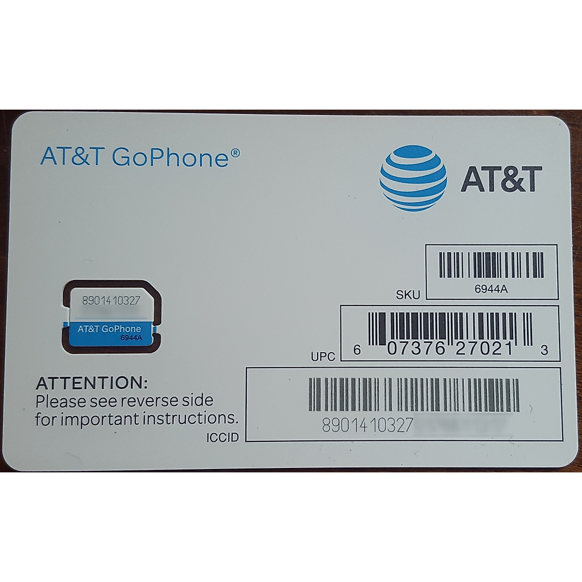 AT&T SIM Card, Compatible with Prepaid (GoPhone) and Postpaid AT&T Cellular Service (Nano)