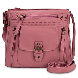 cross body bag purses for women Mini Shoulder Purses and Handbags Medium, Fashion Ladies PU Washed Leather Samll Black Purses