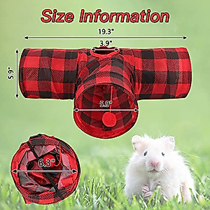 Rypet Guinea Pig Tunnels & Tubes Collapsible 3 Way Small Animals Hideaway Activity Tunnel Toys for Guinea Pig Chinchilla Ferret Hamster