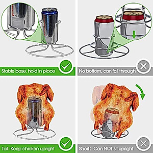 Mightify Beer Can Chicken Holder for Grill and Smoker, Food Grade Stainless Steel Beer Can Chicken Stand, Vertical Chicken Roaster Rack with Stable Base