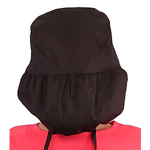Sparkling EARTH Solid Black Big Hair Ponytail Classic Surgical Style Scrub Working Cap - Made in The USA!!!