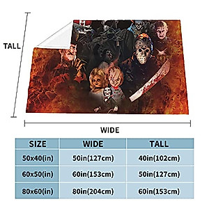 Horror Movie Character Lamb Blanket Soft Fleece Warm Fluffy Throws Blanket Fuzzy Plush Blanket Home Decor Halloween 80x60 in