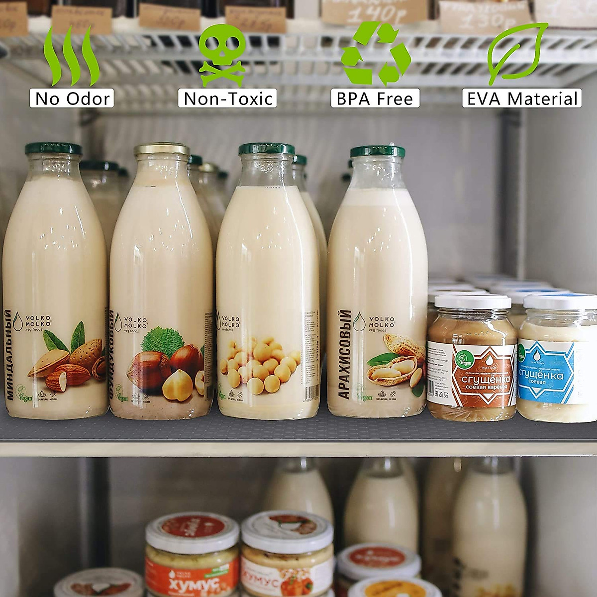 HOMEMA Shelf Liners Drawer Liner for Kitchen Cabinets, Non-Slip Drawer Liners for Kitchen, Non-Adhesive Cabinet Liner Mat Wire Shelf Liner for Shelves, Storage, Desks(17.5" x 59" x 3) - Grey