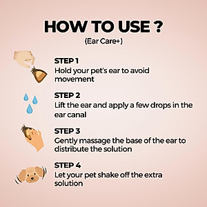 Moe Puppy Moe Ear Care Plus Ear Cleaning Solution for Pets| for Dogs and Cats (100 ml) (Pack of 1, Pink)