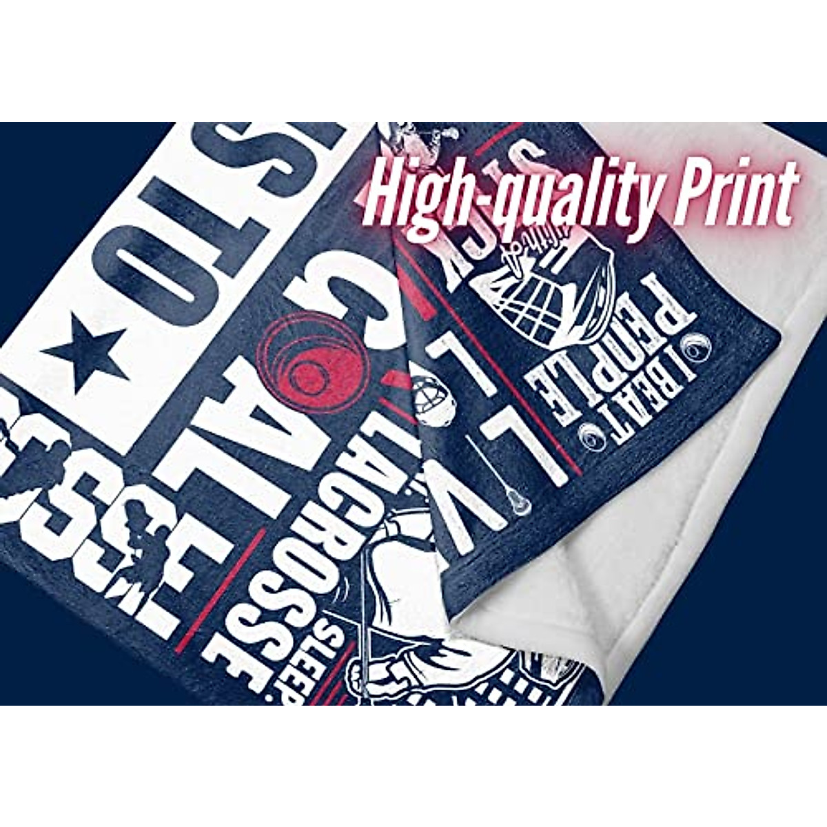 InnoBeta Lacrosse Gifts for Boys Throw, My Goal is to Deny Yours Flannel Blankets for Men 50" x 65"