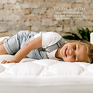 ExceptionalSheets Toddler Bamboo Mattress Pad | Extra Plush and Thick for Small Children's Beds - Washable Fitted Mattress Topper | Cooling Effect Pillow Top Mattress Cover