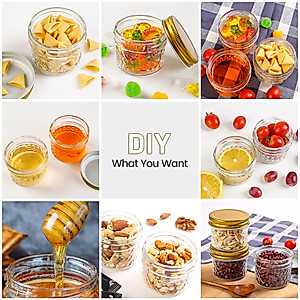 moniko Mini Mason Jars, 4 oz Mason Jars With Lids,12 PACK Small Glass Jars Ideal for Food Storage, Jam, Spice,Candle,Honey,Wedding Favors