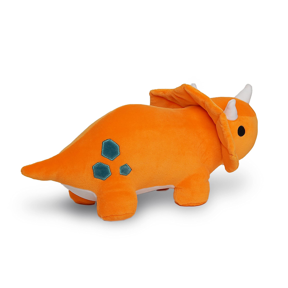 Avocatt Orange Dinosaur Triceratops Plushie - 10 Inches Stuffed Animal Plush Dino - Plushy and Squishy Dinosaur with Soft Fabric and Stuffing - Cute Toy Gift for Boys and Girls