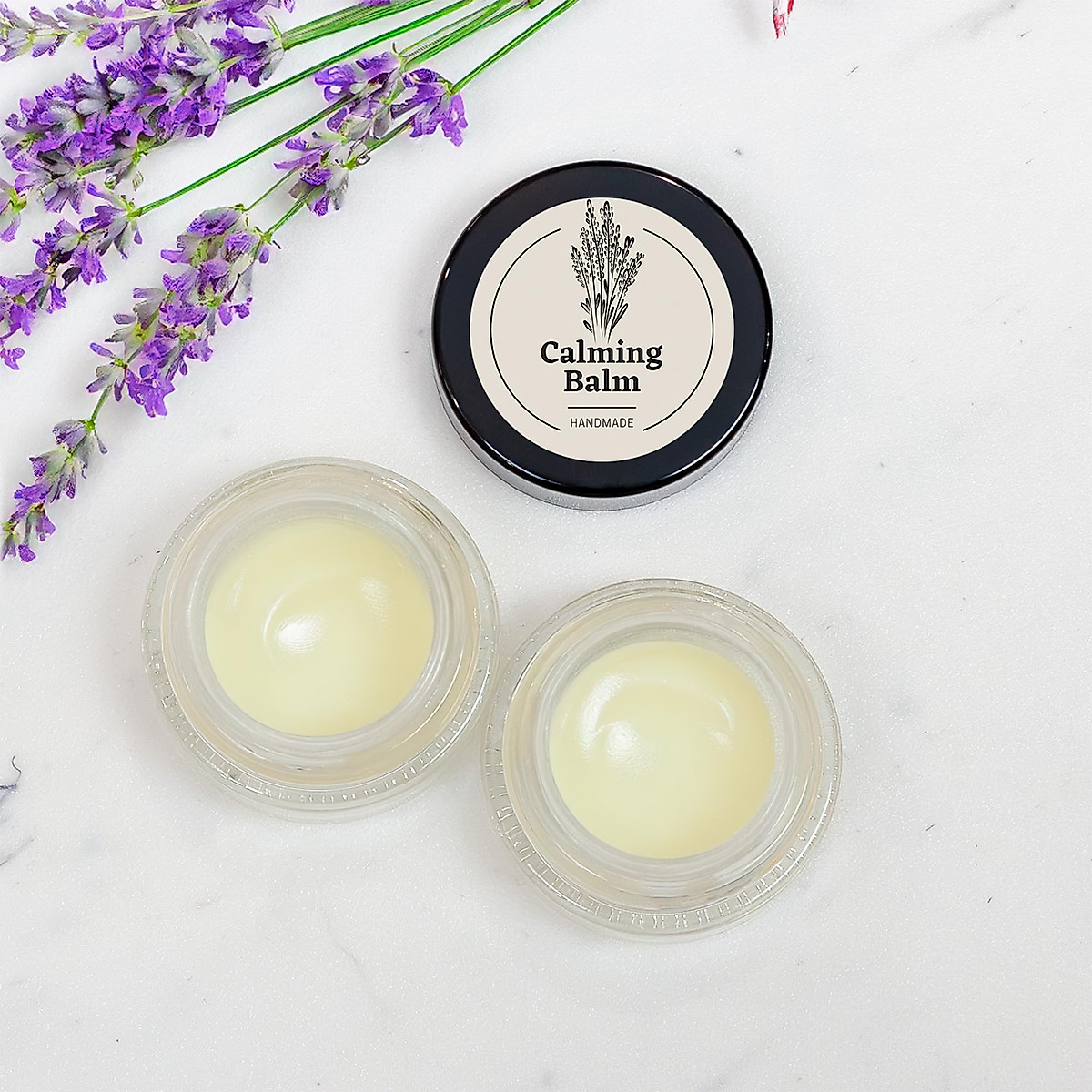 Cornucopia 15-Milliliter Clear Glass Balm Jars (12-Pack); 1/2 oz Cosmetic Jars with Lined Black Plastic Lids