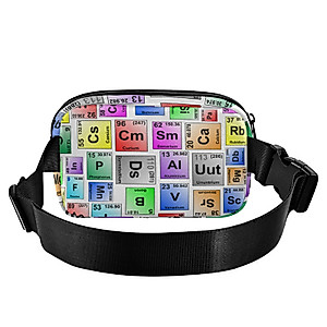 Periodic Table Elements Fanny Pack for Women Men Crossbody Belt Bag Fashion Waist Packs Purse with Adjustable Strap Bumbags for Outdoors Workout Travel