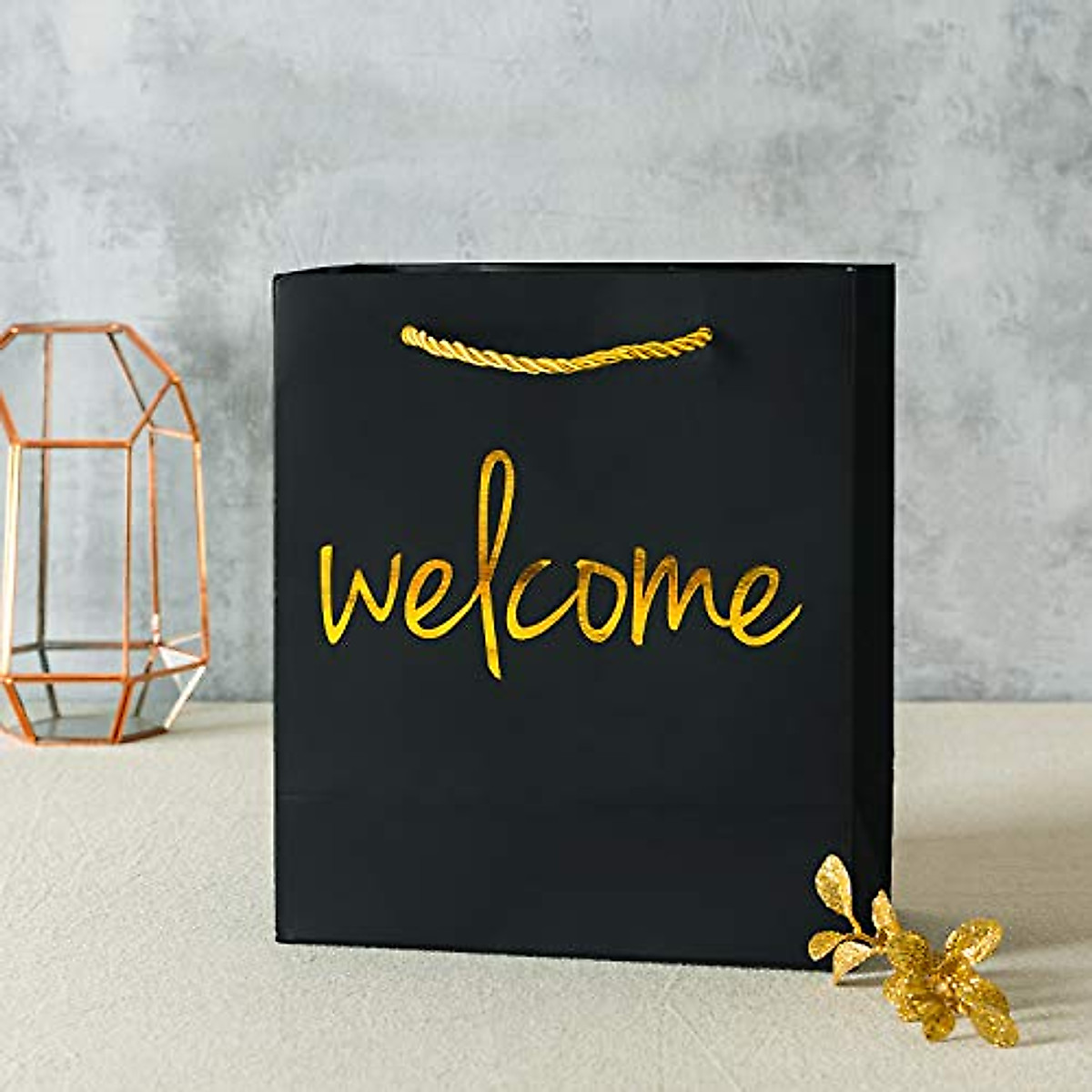 Crisky Black Gold Welcome Bags for Wedding Favor Bags