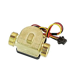 MANGAO 1/2" Water Flow Sensor Brass 1.75MPa Sensor Turbine Pulse Flowmeter DC5~18V Used for Water Heaters Water Dispensers (Size : 1/2", Color : External Thread)