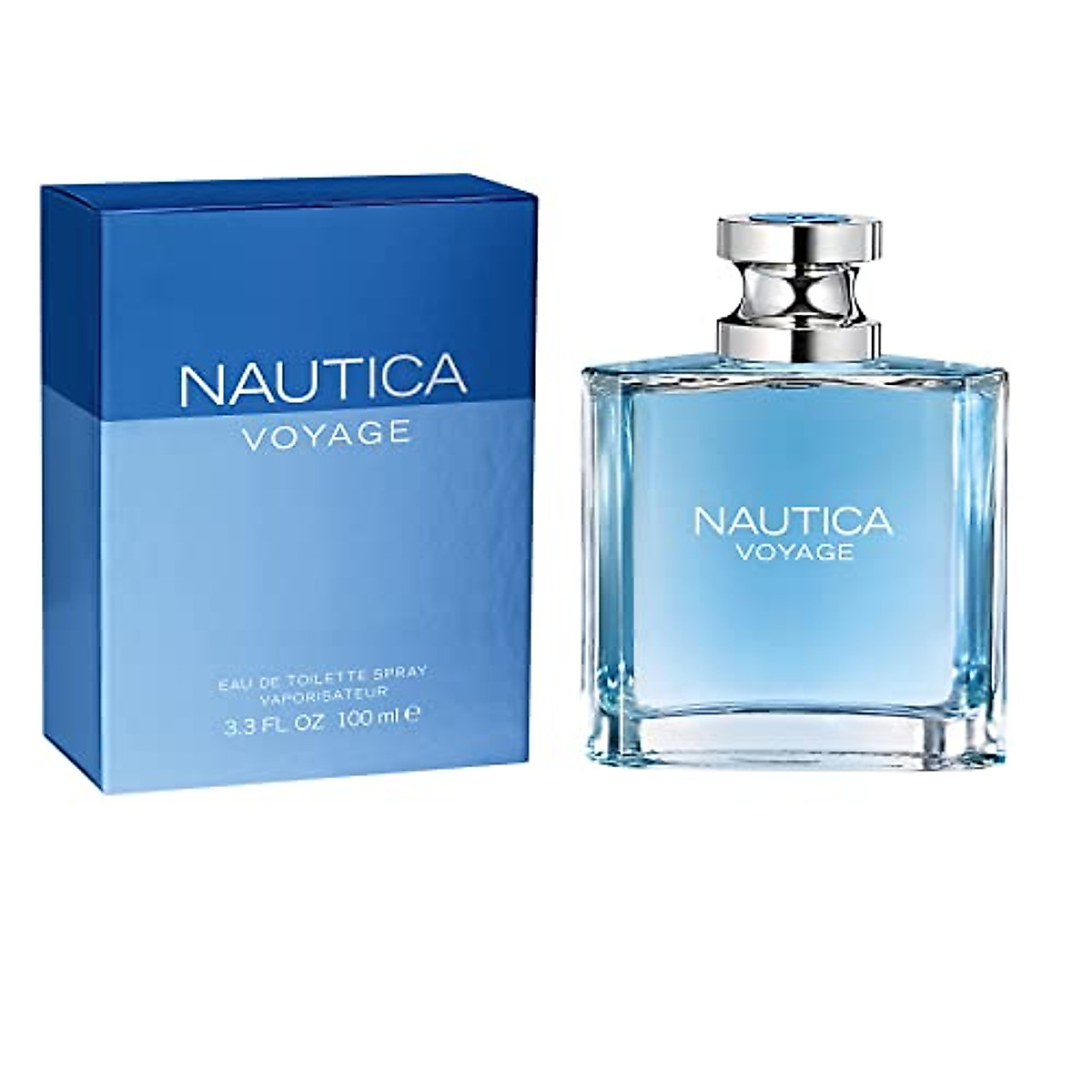 Nautica Voyage Eau De Toilette for Men - Fresh, Romantic, Fruity Scent - Woody, Aquatic Notes of Apple, Water Lotus, Cedarwood, and Musk - Ideal for Day Wear - 3.3 Fl Oz