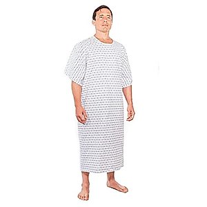 Nobles Deluxe Cut Medical Gown - Blue Splendor Print- Pack of 4