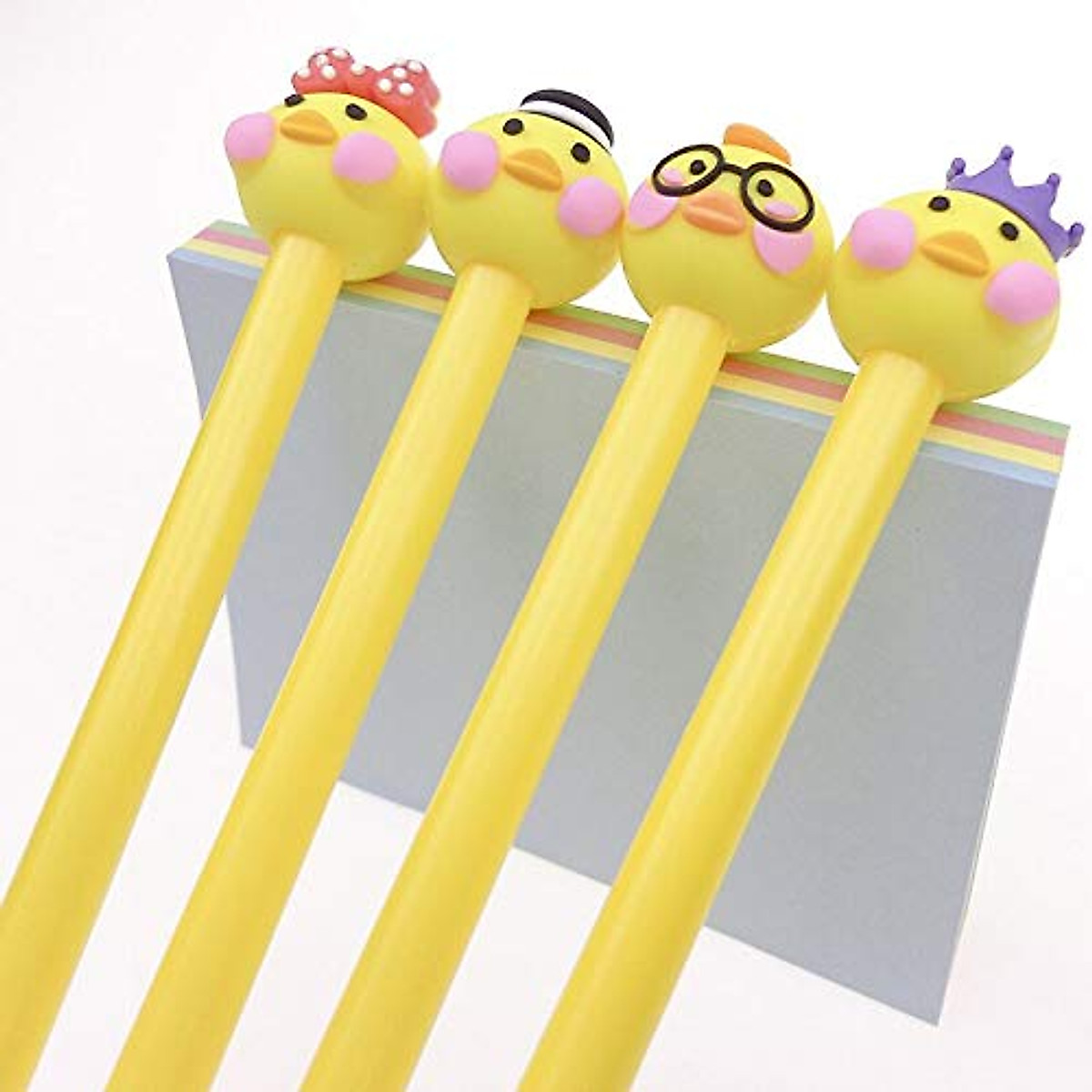 Yellow Duck Creative Expression Gel Ink Pen Cute Kawaii Black Writing Pens Black Ink Gel Pen Party Gift Gel Ink Pens Funny School Stationery Office Supplies(8PCS)