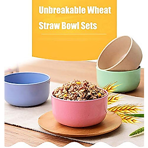 Nicunom 12 Pack Cereal Bowls, 15 OZ Unbreakable Wheat Straw Bowl Sets - Lightweight Noodle Soup Rice Salad Bowls Dishwasher Microwave Safe Bowl for Kids Children Toddler