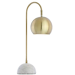 JONATHAN Y JYL6000A Stephen 23.5" Metal/Marble LED Table Lamp Contemporary Modern Bedside Desk Nightstand Lamp for Bedroom Living Room Office College Bookcase LED Bulb Included, Brass Gold/White