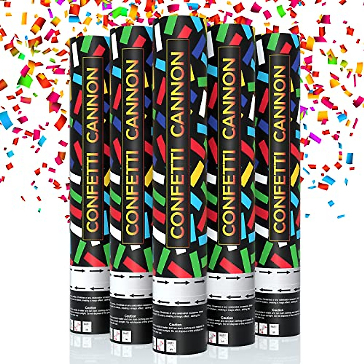 Confetti Cannons EFFIELER Multicolor Confetti Poppers (5 Packs) 100% Biodegradable And Air Powered Party Popper Perfect for Birthday, Graduation, New Years Eve, And Any Other Party Or Celebration…