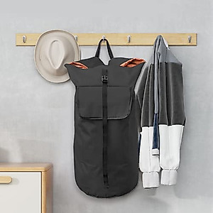 SJEhome 115L Laundry Bag Backpack Extra Large, Portable Durable Laundry Bag with Adjustable Padded Shoulder Straps,Heavy Duty laundry bag with Pocket for College Dorm,Travel,Laundromat,Apartment,Black