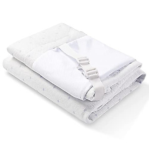 Mattress Topper Cover Queen, Lavender Infused Premium Bamboo Zippered Cover for Mattress Topper with Adjustable Straps, Ferlizer 3 Inch Queen Mattress Topper Protector