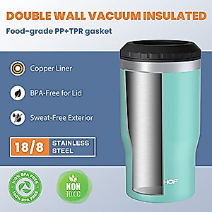 HAUSHOF 12 oz Can Cooler, 4 in 1 Insulated Stainless Steel Can Insulator, Fits for 12 oz Standard Can|12 oz Slim Can|12 oz Beer Bottle, Perfect for Camping, Beach, Picnic