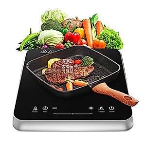 COOKTRON Portable Induction Cooktop 1800W, 10 Temperature 9 Settings Induction Countertop Single Burner with 4H Timer, Sensor Touch Induction Cooker with Kids Safety Lock, black (AAMUS-CT-FS-IC312)