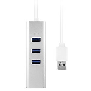 Macally 3-Port USB 3.0 Portable Data Hub with Ethernet Network Lan Adapter for Macbook Pro / Air, Mac Pro / mini, iMac, XPS, Surface Pro, Notebooks, Desktop PCs, USB Flash Drives, etc. (U3HUBGBA)