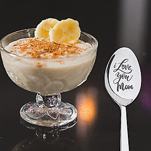 Gift for Mom Mother from Daughter Son I Love You Mom Spoon for Mama Mommy Christmas Birthday Gifts for Mom Mama Mummy Coffee Tea Spoons for Mom Mother Coffee Tea Lover Gift