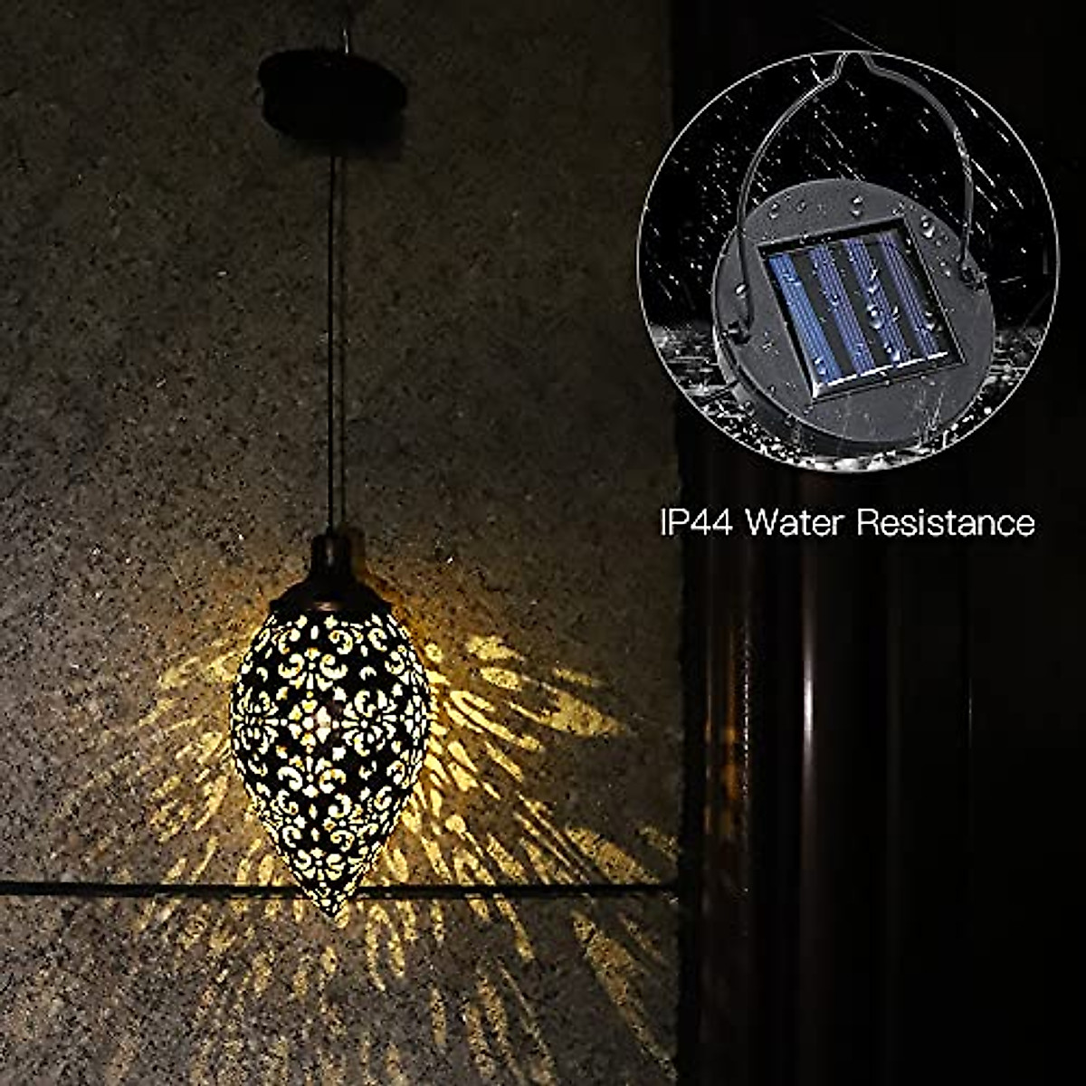 Hanging Solar Lights, Tomshine Solar Lantern LED Moroccan Garden Lights Metal Lamp Waterproof for Outdoor, Patio, Porch Hanging Decor