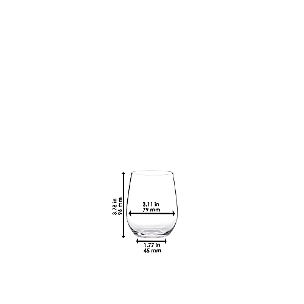 Riedel O Wine Tumbler Viognier/Chardonnay, Set of 4, Clear -11.29 fluid ounces