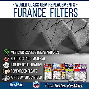 BestAir HW2025-13R AC Furnace Air Filter, 20" x 25" x 4", MERV 13, Removes Allergens & Contaminants, Fits 100%, For Honeywell Models, Pack of 3
