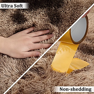 COZYLOOM Large Shag Rug 9x12 Modern Shag Area Rug Thick Plush Brown Rug Ultra Soft Fluffy Rug High Pile Non-Shedding Shaggy Rug Living Room Bedroom Kids Baby Room Playroom Dorm Indoor Throw Carpet