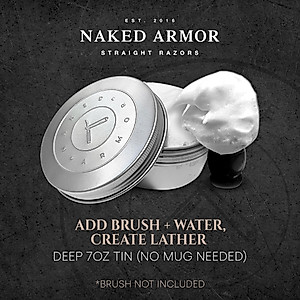 Handmade Natural Organic Shave Soap - Large 7oz Tin Shaving Soap, Shave Soap For Men With Dry Sensitive Skin, Made With Olive Oil, Coconut Oil, Palm Oil, Shea Butter, Beeswax, Creamy Lather (Neutral)