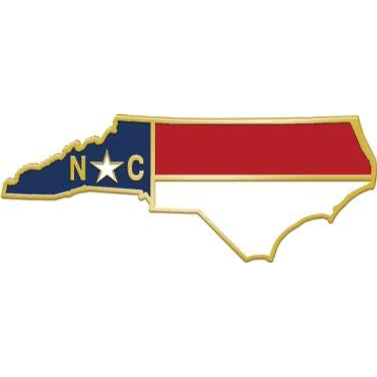 Crown Awards North Carolina State Flag Pins - Shape of North Carolina Lapel Pins, 30 Pack
