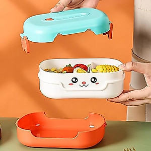 Bento Lunch Box for Kids - Food & Snack Container for Kids & Adults - Dishwasher & Microwave Safe | BPA & PVC Free | Leakproof | loncheras para niños (MIXCOLOR-A)